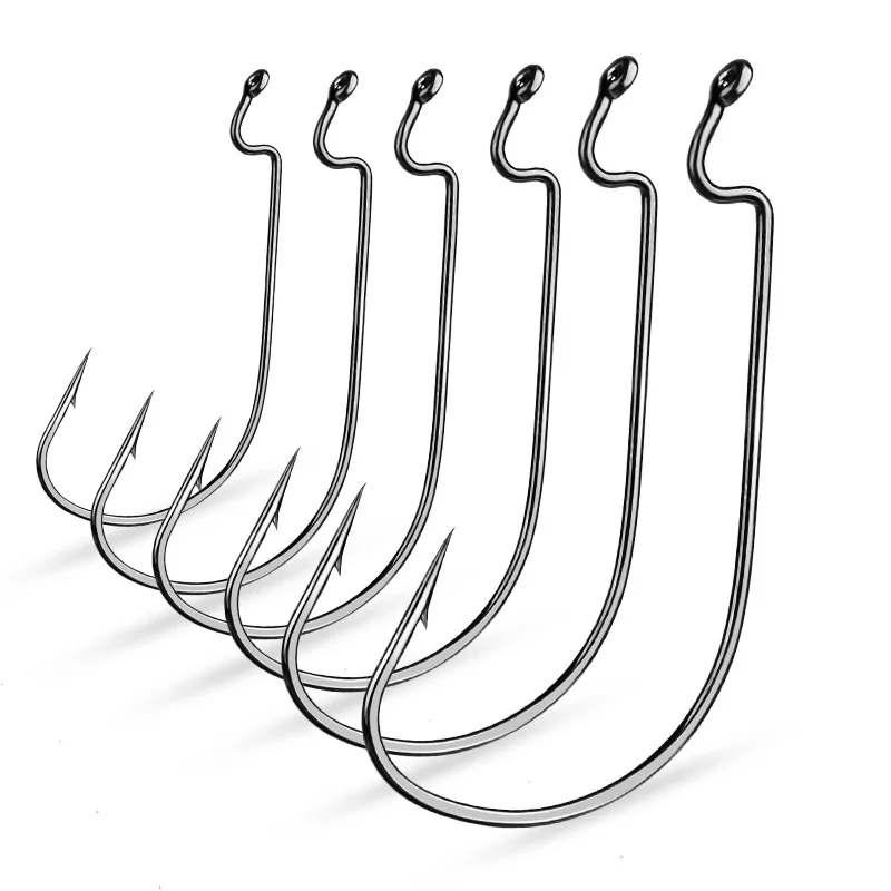 10Pcs-Lot-Wide-Gap-Worm-Fishing-Hooks-Jig-Crank-Big-Bass-Hook-Black ...