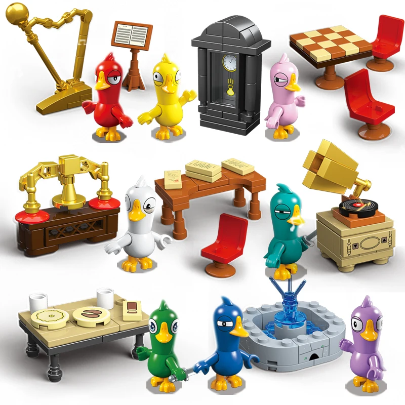 Animals Action Figures Building Blocks Cartoon Goose Duck Animation ...