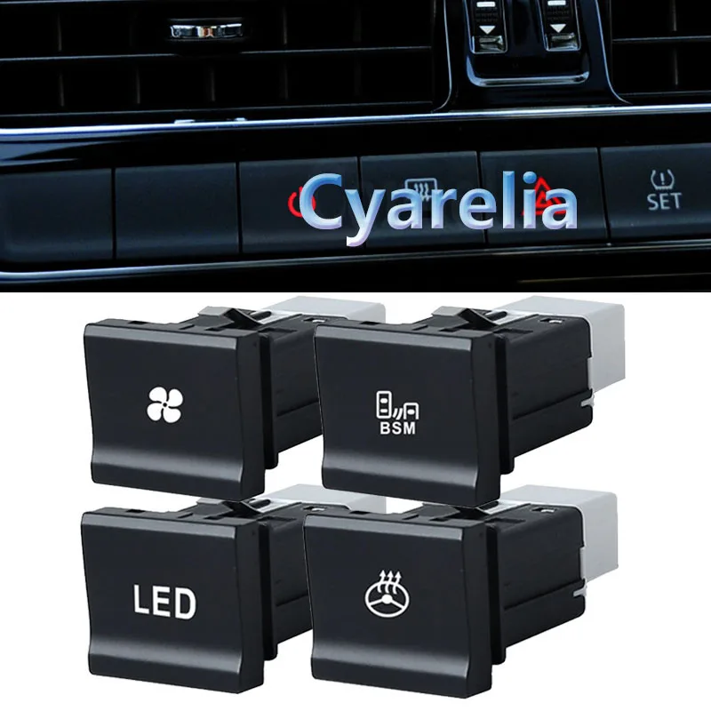 Red-Green-Light-Car-BSM-LED-Fan-Steering-Wheel-Heating-Button-Switch ...