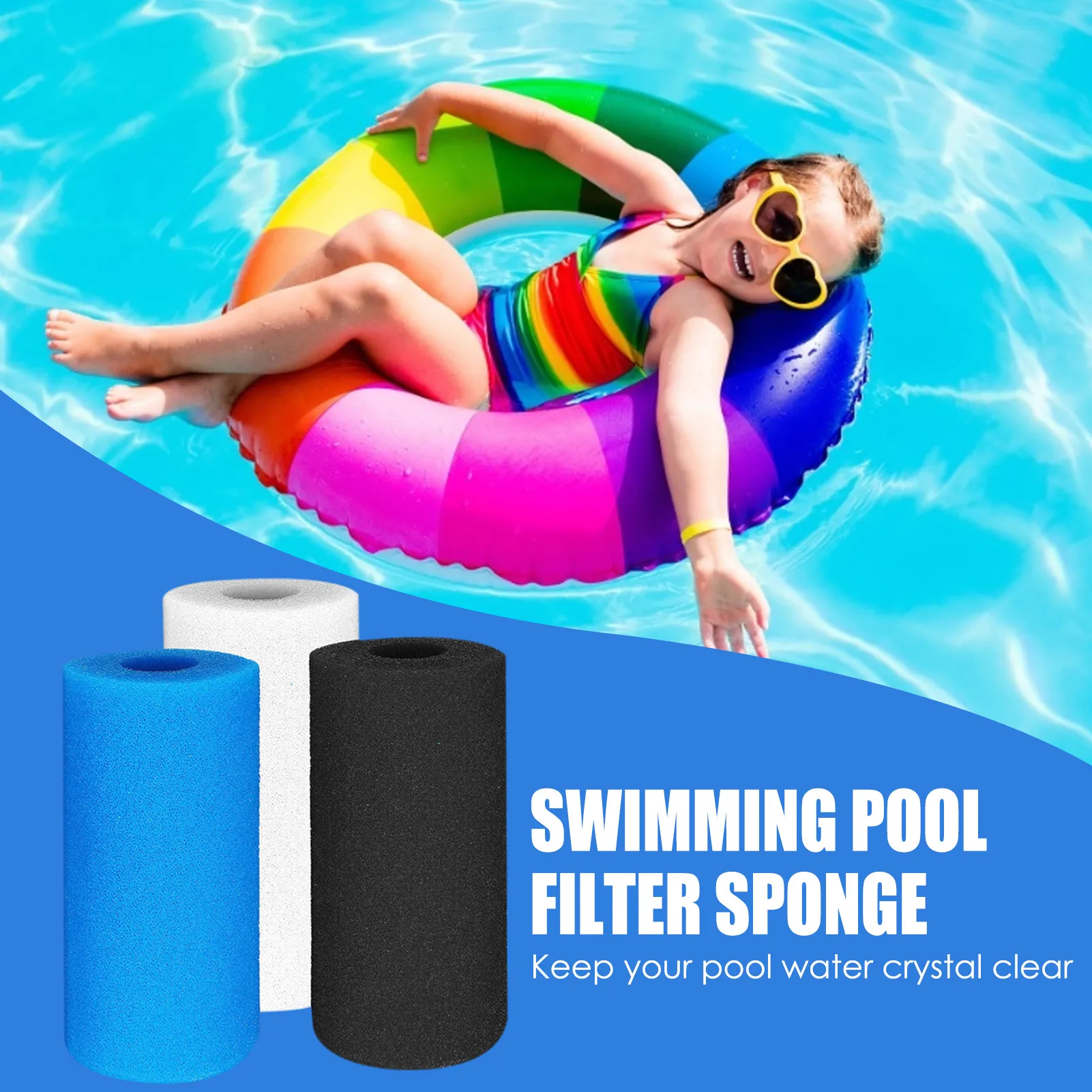 3PCS Swimming Pool Accessories Foam Sponge Pool Filter Sponge Spa Fish ...