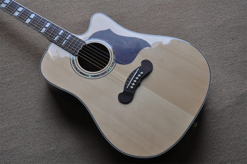 round-body-Finish-Natural-songwriter-acoustic-guitar-single-cut-Angle ...