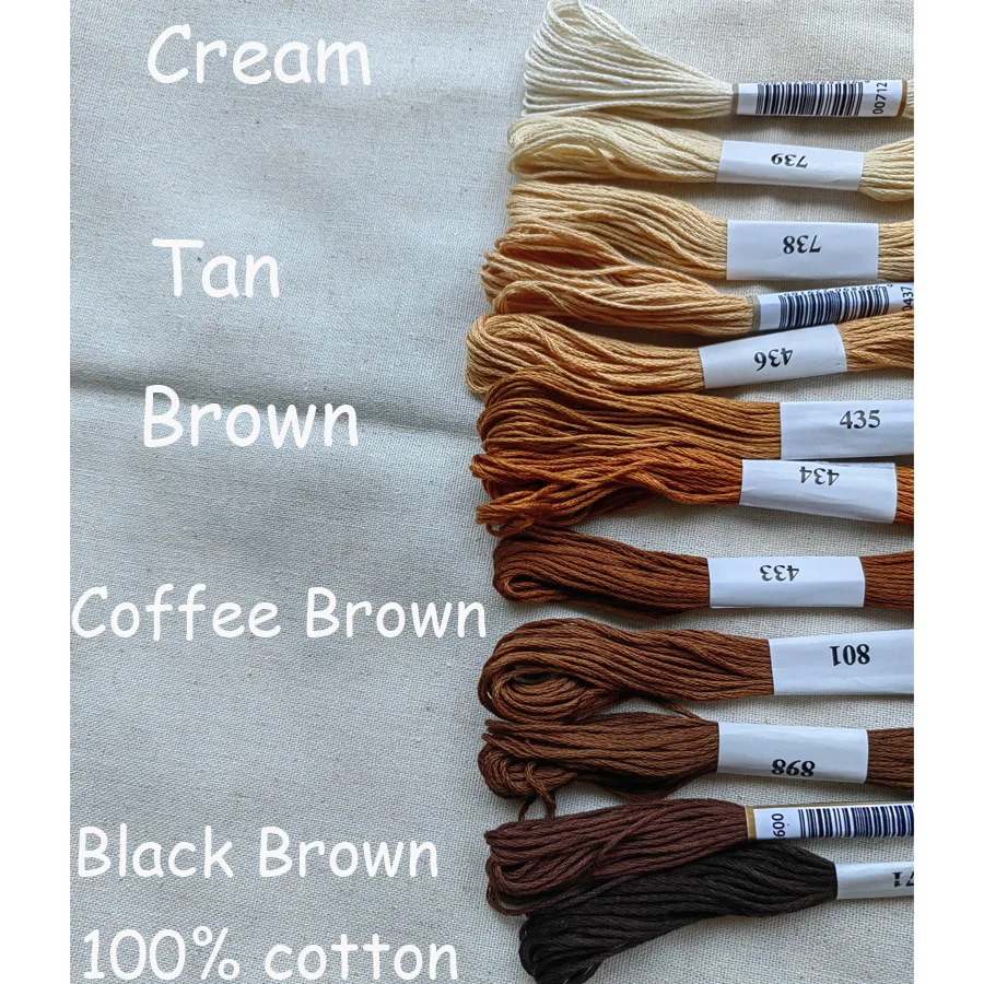 Cotton-Embroidery-Thread-Cream-Tan-Brown-3855-3854-3853-3827-977-976 ...