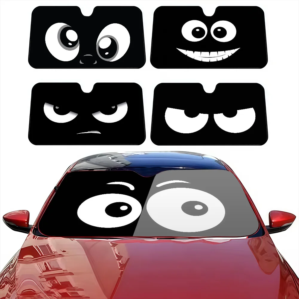 Black Funny E-expressionS Cartoon Car SunShade Personalized Windshield ...