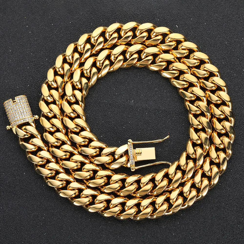 Hip Hop – Collier En Acier Inoxydable Plaqué Or 18k Pour Hommes, Bijoux ...