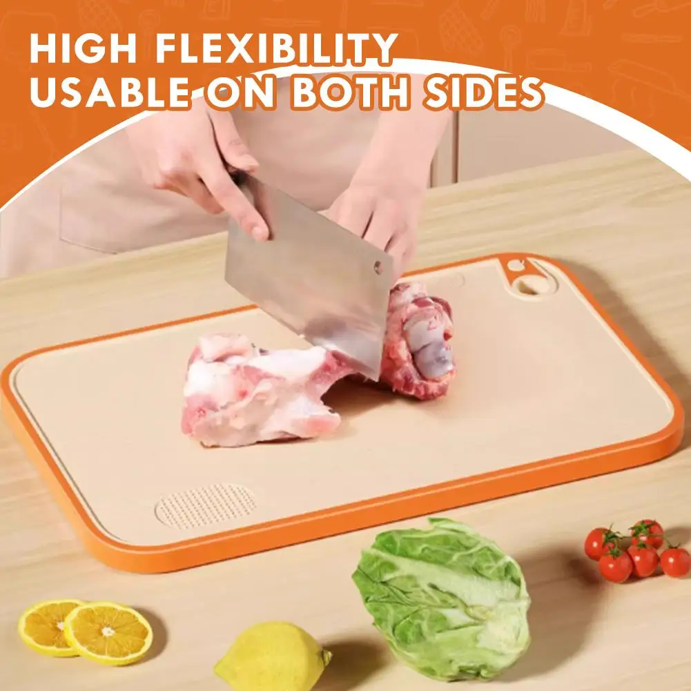 Wheat Straw Chopping Board Durable Non Slip Double Sided Board For Raw ...