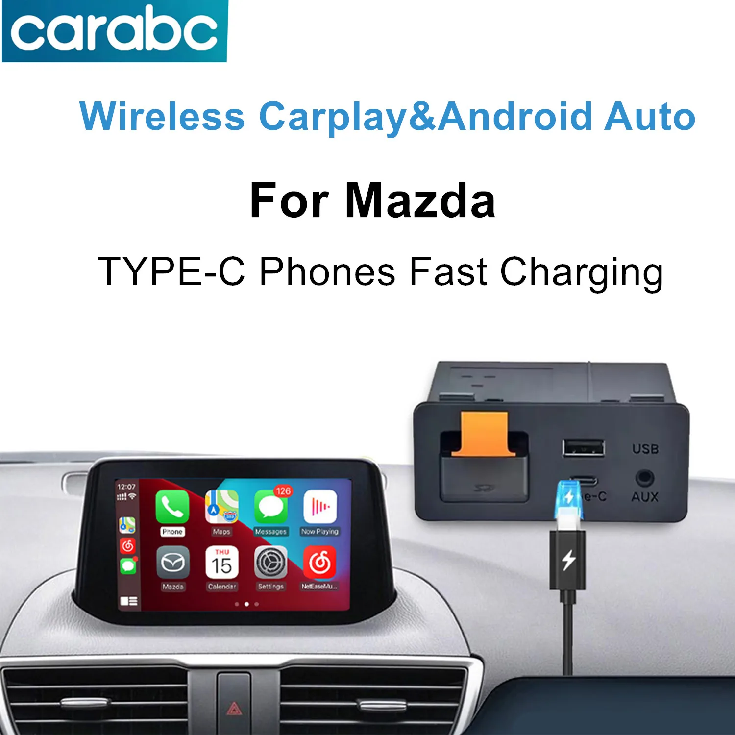 Wireless TYPE-C CarPlay Android Auto Adapter UBS Hub OEM For Retrofit ...