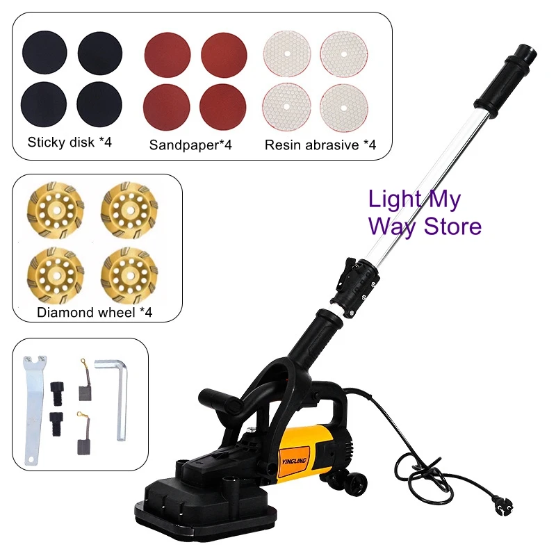 Handheld Rough Grinder with Extension Pole Wall Plasterer Spatula ...