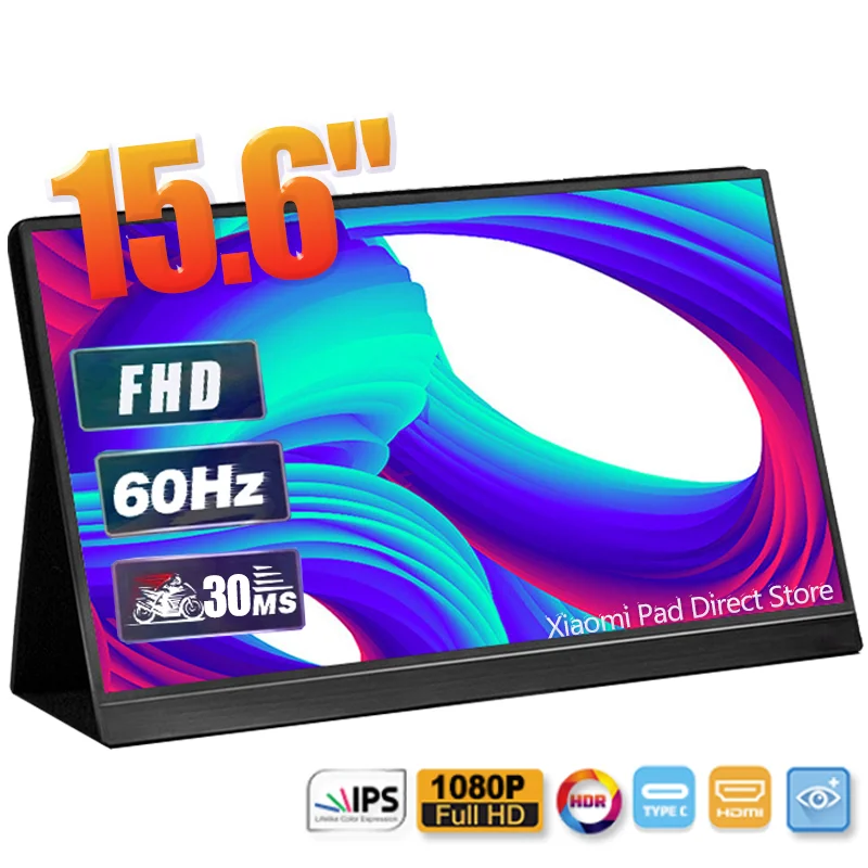 Monitor Portátil Ultrafino, 15,6 ", 1080P, FHD, HDR, 60Hz, IPS, Tipo-C ...