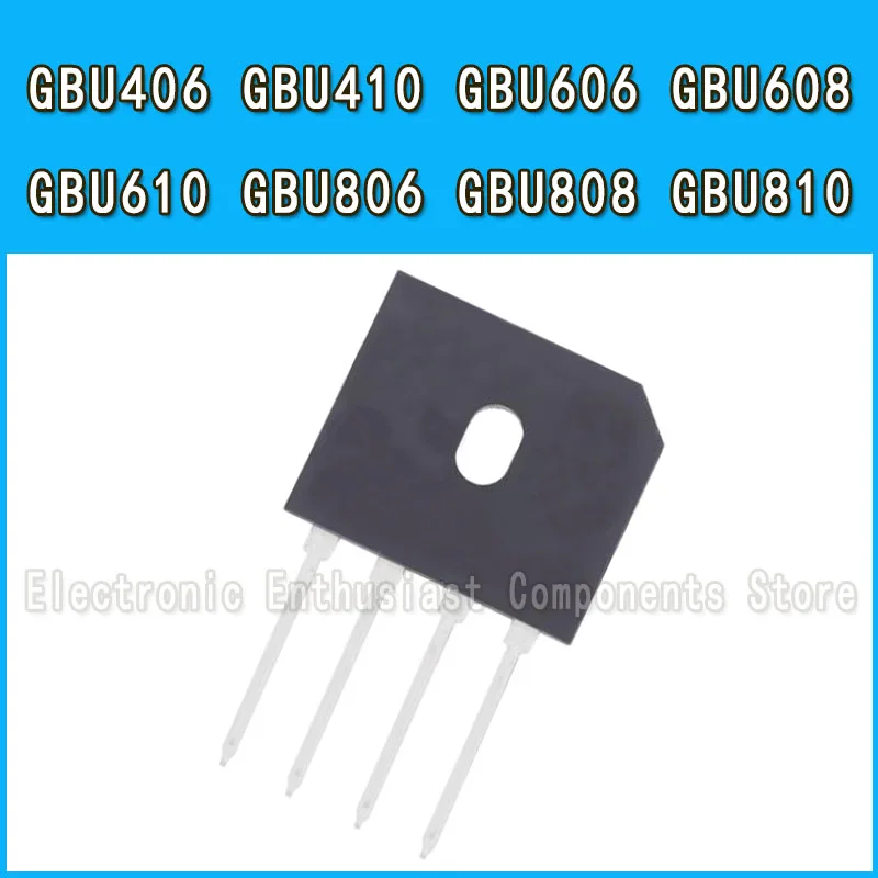 5PCS GBU406 GBU410 GBU606 GBU608 GBU610 GBU806 GBU808 GBU810 plastic ...