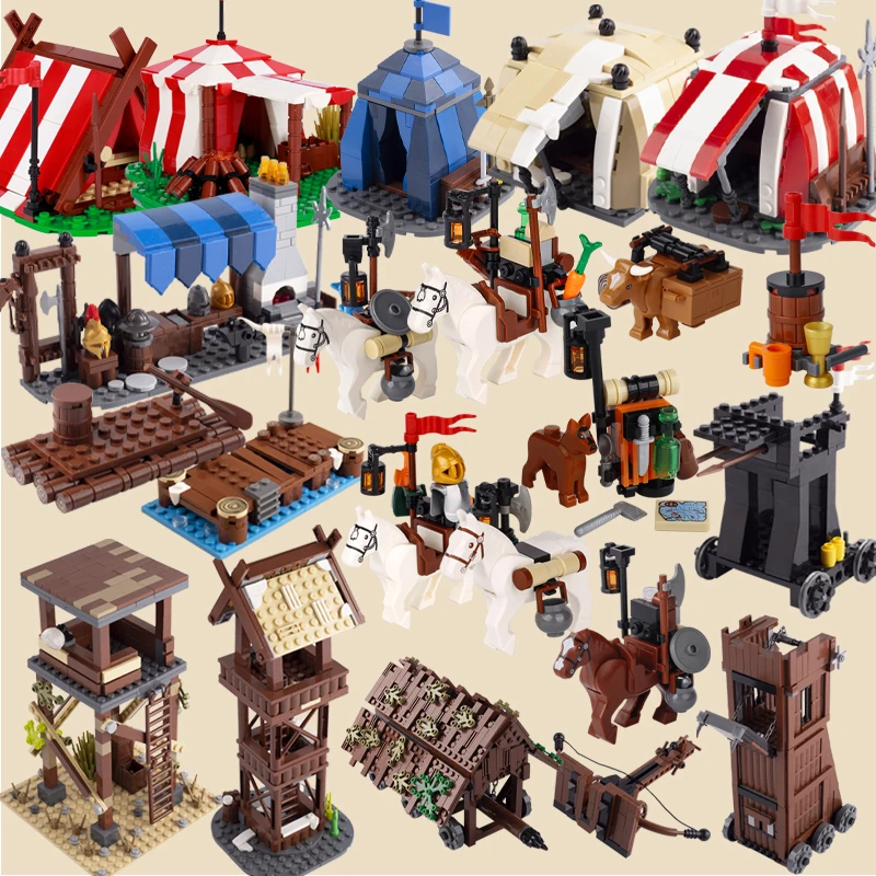 MOC-Medieval-Military-Scene-Viking-Tent-Weapons-Accessories-Building ...