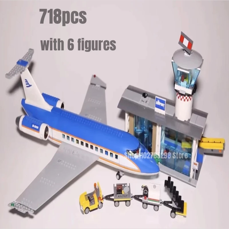 718pcs-Airport-Passenger-Terminal-Building-Blocks-Model-Fit-60104-Toys ...