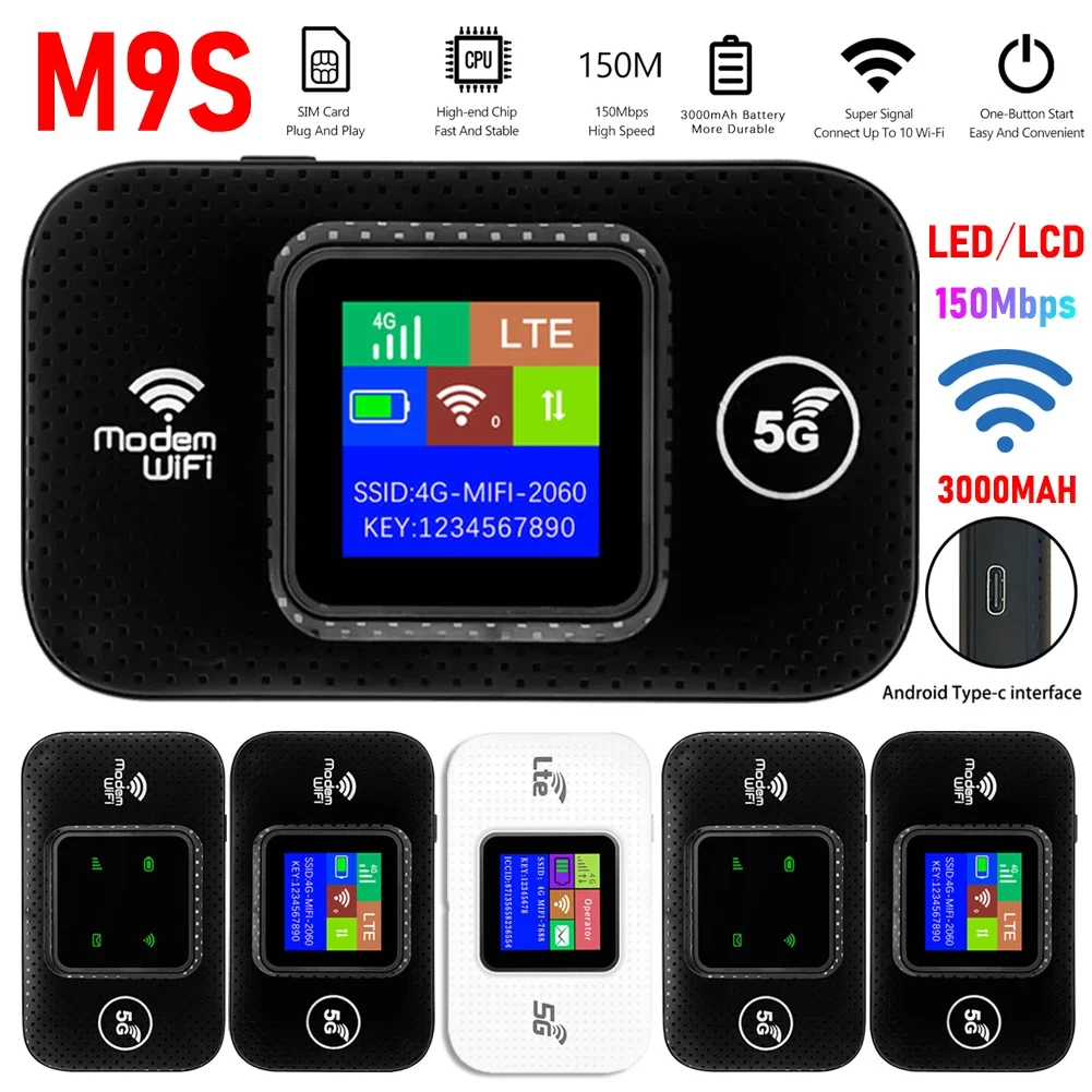 M9S-4G-Lte-WiFi-Router-Wireless-150Mbps-Hotspot-with-SIM-Card-Slot-Chip ...
