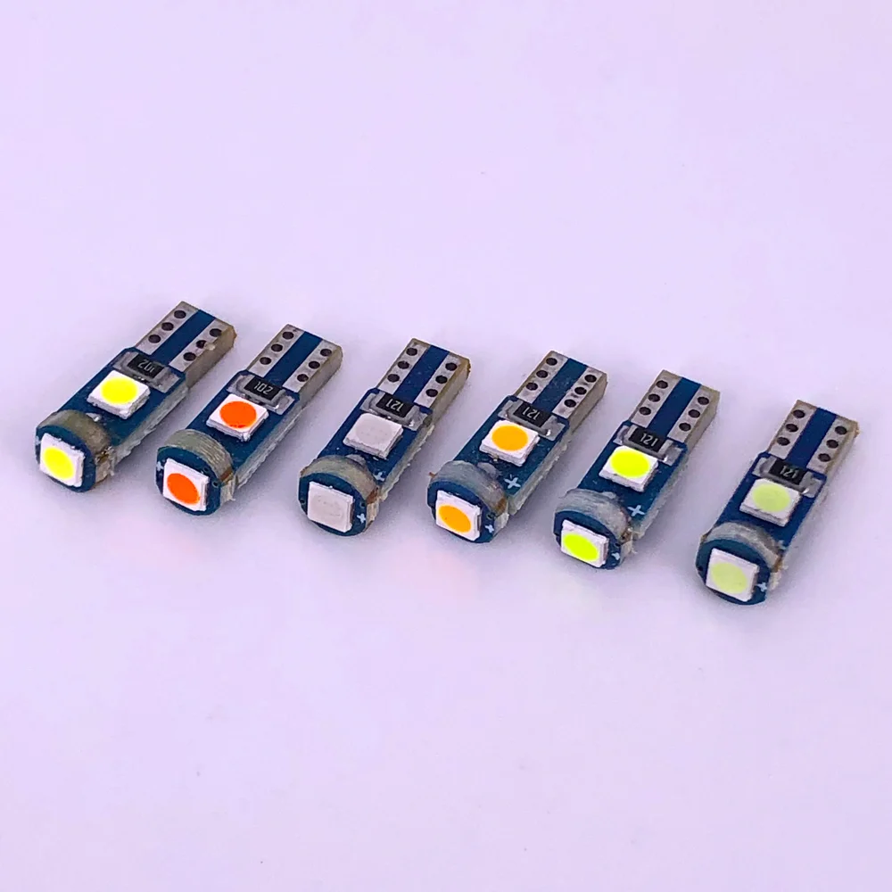 200pcs T5 Led Bulb 3SMD 3030 Chips Super Bright Car Board Instrument ...