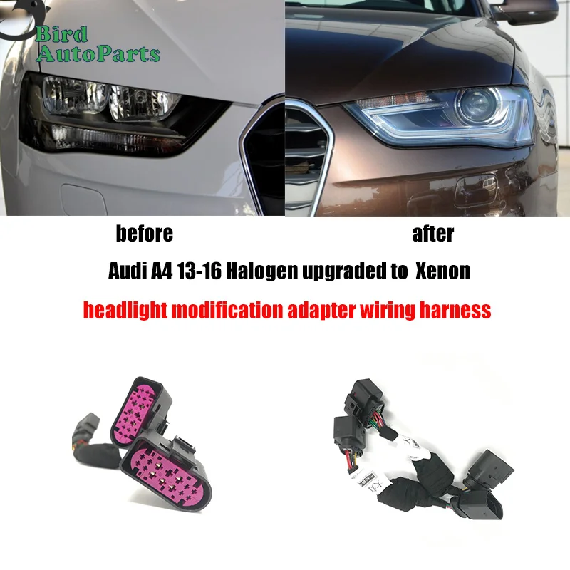 For Audi A4 Car Headlight Modification Upgrade Adapter Conversion ...