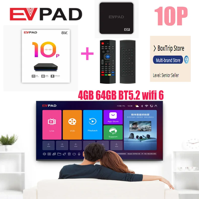 정품 Evpad 10P 박스, 2023 미국 evpad10p 8k 프로 TV 박스, 싱가포르 호주 EVPAD 6P 일본 공식 스토어, 한국 CA hk tw