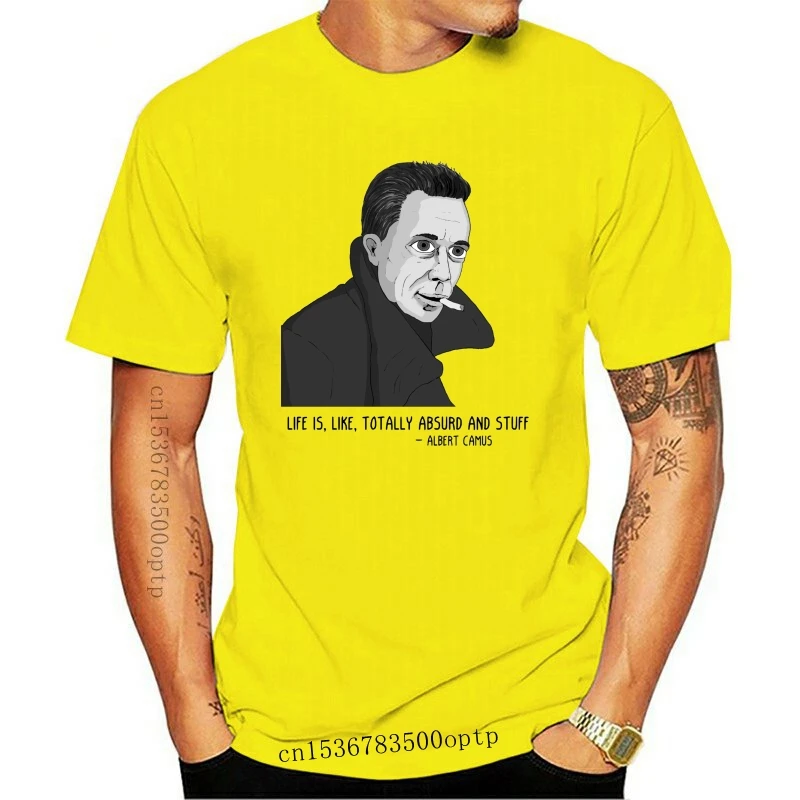 Mens-Clothes-Camus-BW-T-Shirt-Life-Is-Like-Totally-Absurd-And-Stuff ...