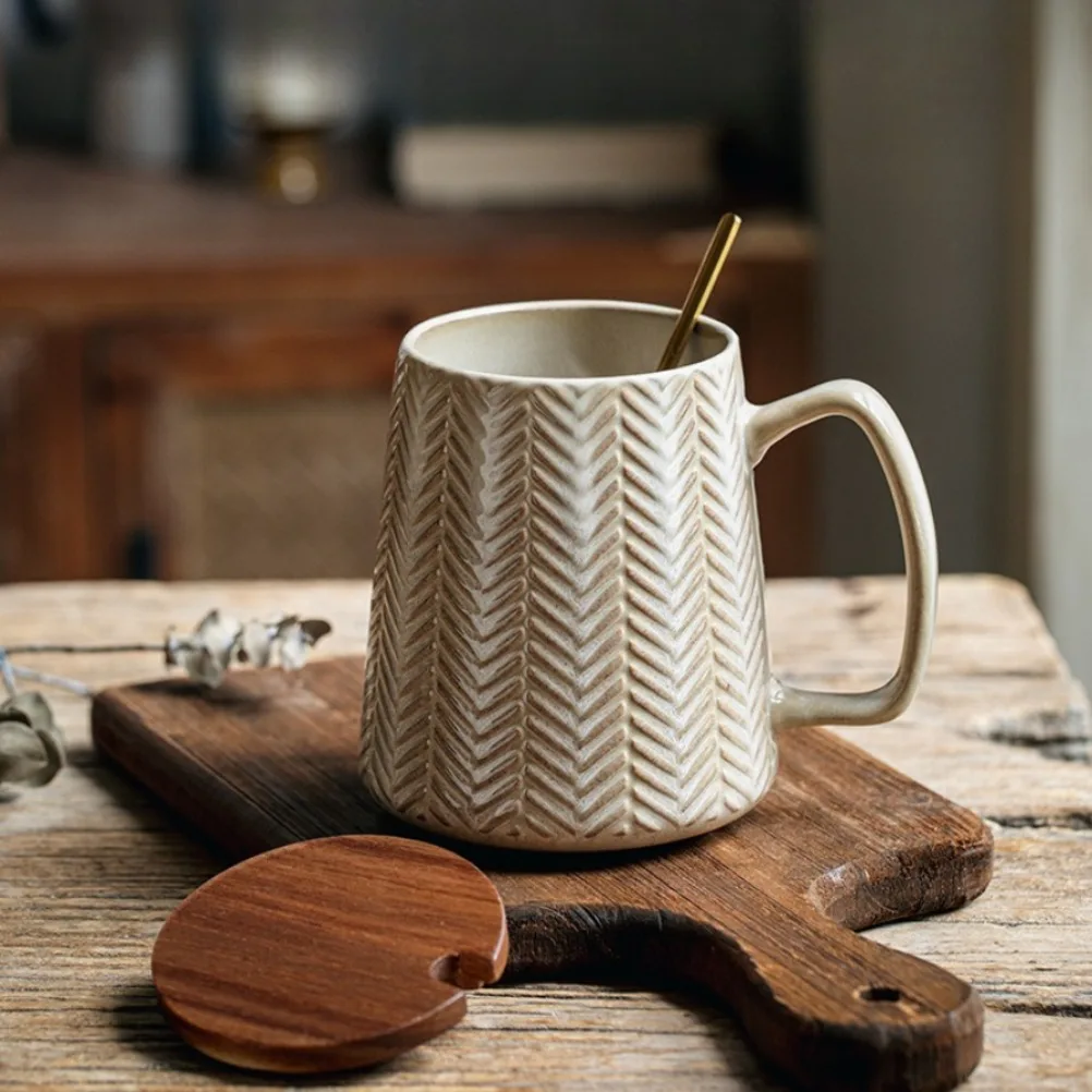 Taza de café en relieve Vintage, vajilla de alta capacidad de 760ml ...