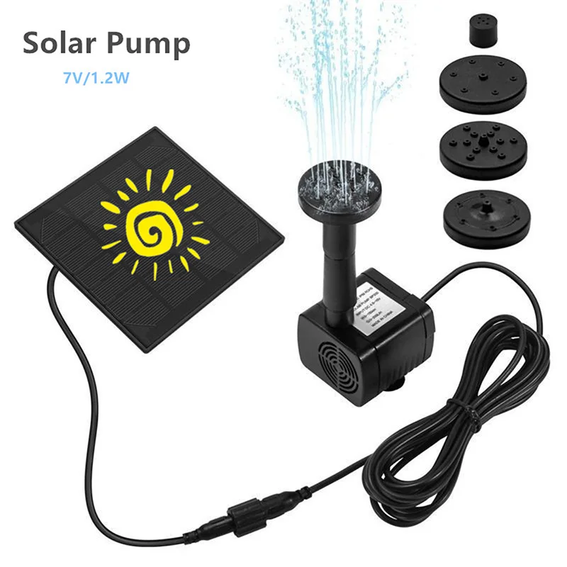 Solar-Powered-Aquarium-Wave-Maker-with-4-Nozzles-Pond-Fountain-Water ...