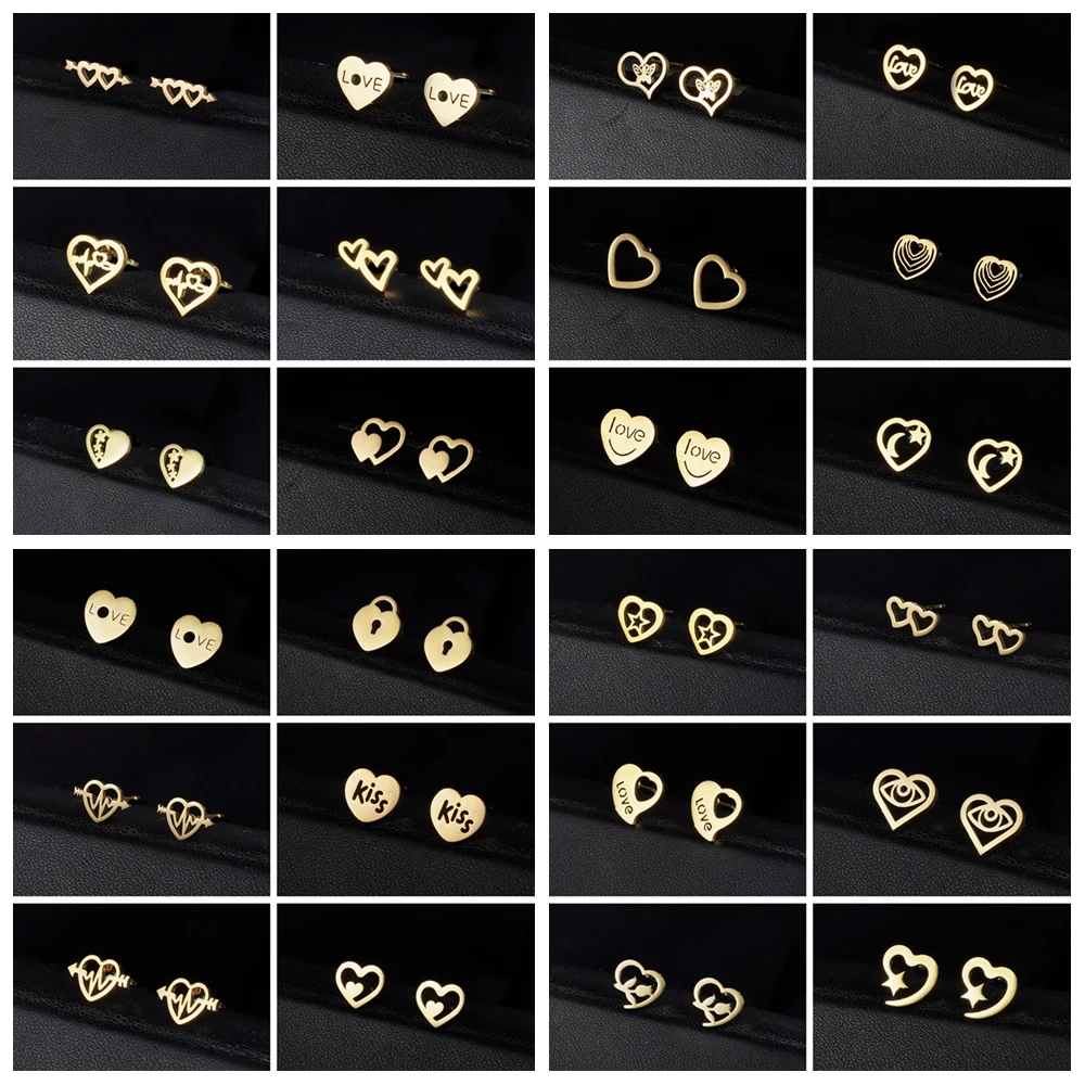ESSFF-pendientes-de-acero-inoxidable-para-hombre-y-mujer-aretes-peque ...