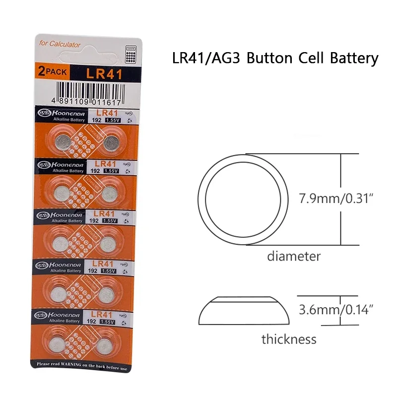 10pcs-card-LR41-Button-Cell-Batteries-SR41-AG3-G3A-L736-192-392A-Zn ...