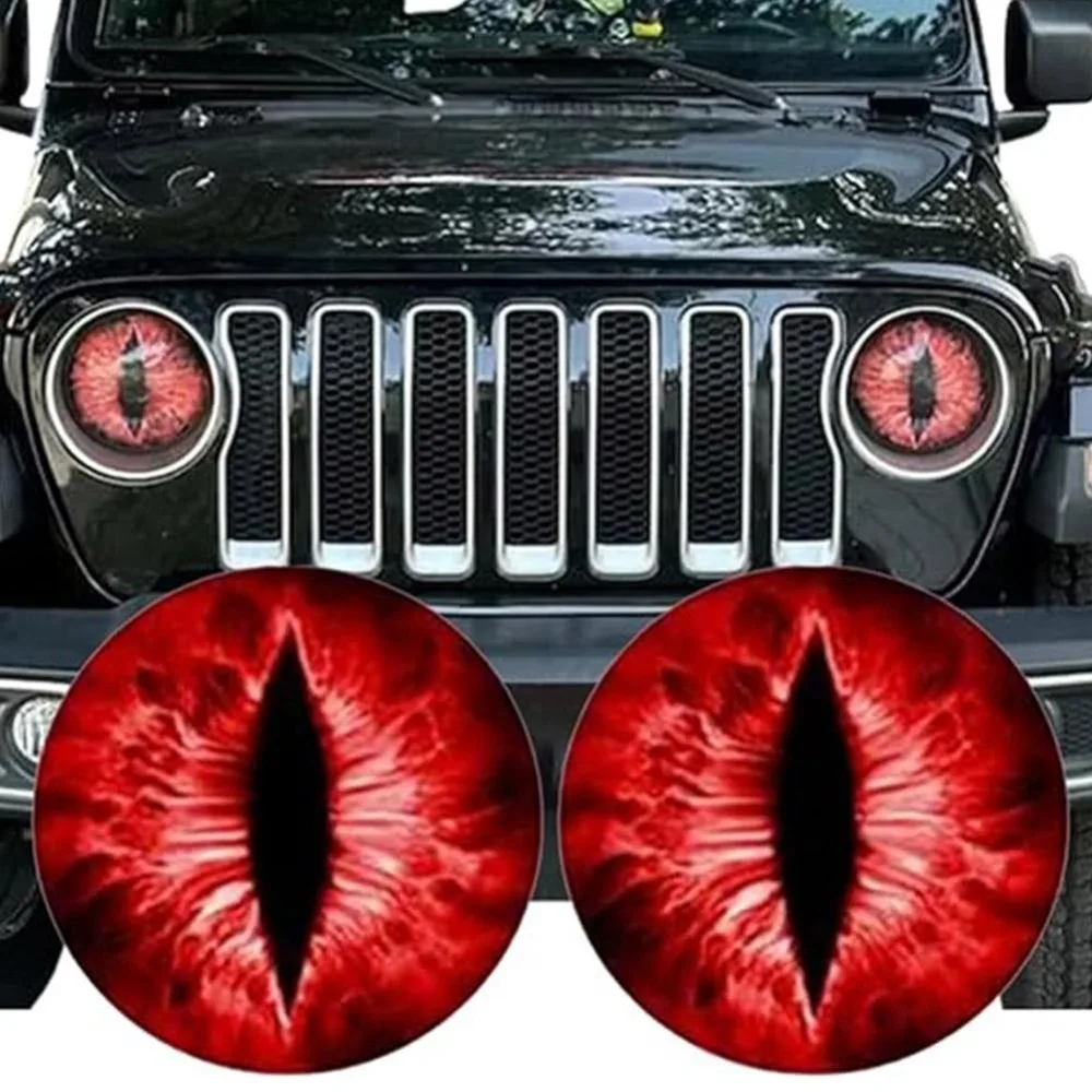 Bumper-Decoration-Beast-Eyes-Decals-New-Jeep-Headlights-Round-Eye-Decal ...