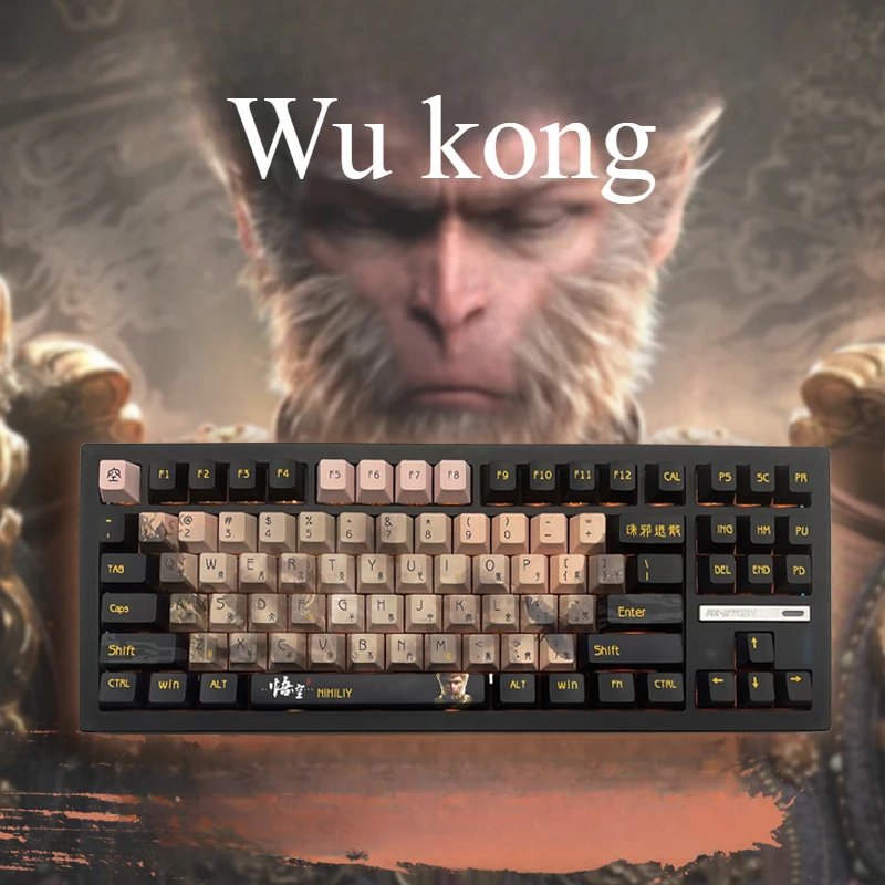 Monkey-King-Black-Mythology-Wukong-Keycap-Cherry-Pbt-Keycap-Multi-Row ...