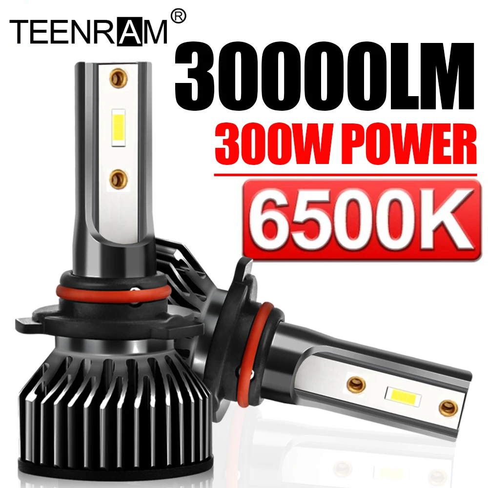 300W H7 H4 LED Headlights Bulbs 30000LM Super Bright Car Lights 6500K CSP Chip H1 H8 H9 H11 9005 ...