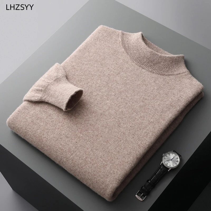 Lhzsyy Autumn Winter New 100 Pure Wool Knit Sweater Men S Turtleneck
