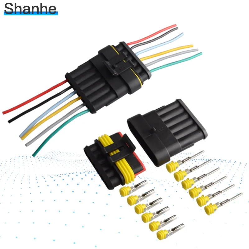 NEW Car Part HID 6 Pin Way Sealed Waterproof Electrical Wire Auto ...