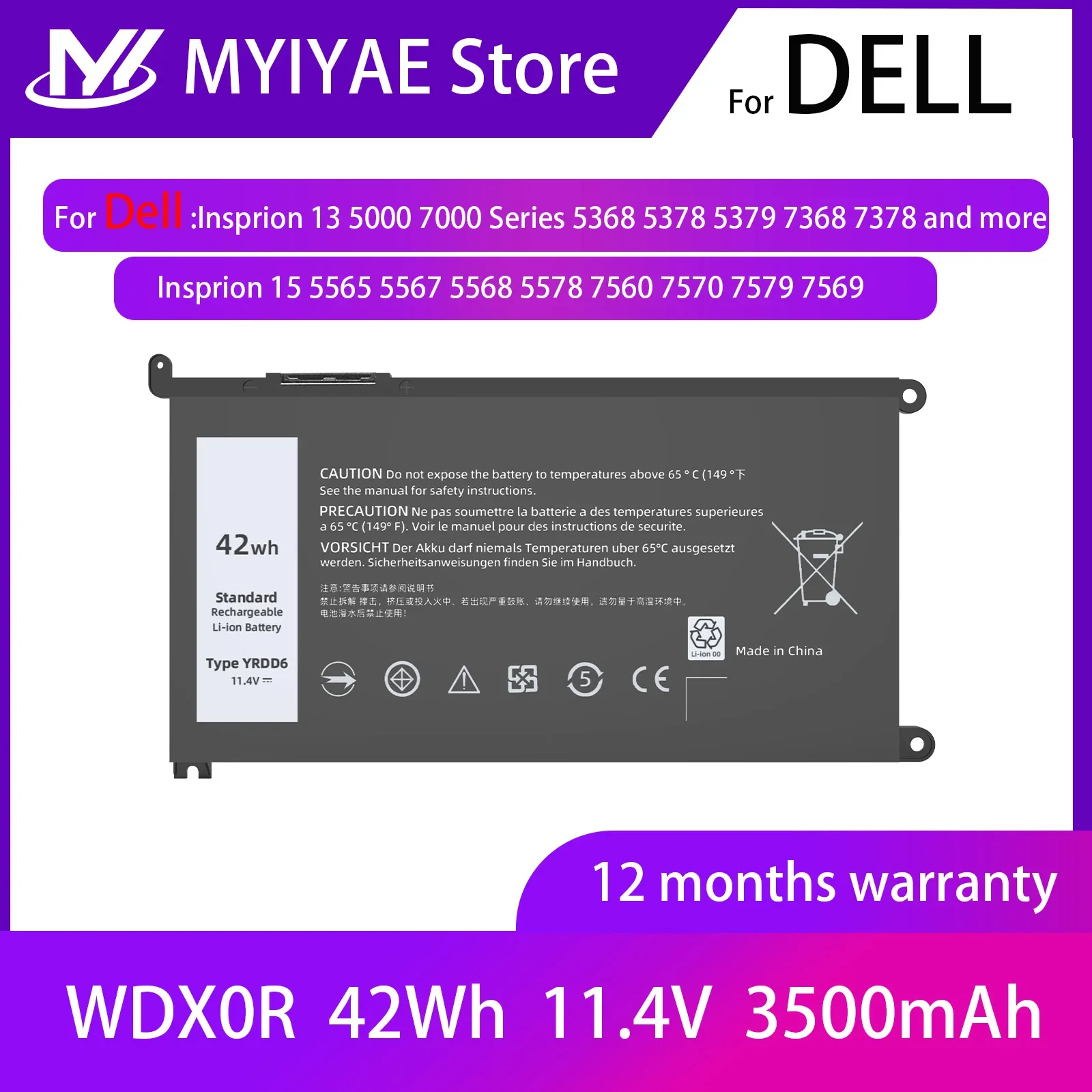 Laptop-Battery-WDX0R-for-DELL-Battery-Inspiron-13-14-15-5000-7000 ...