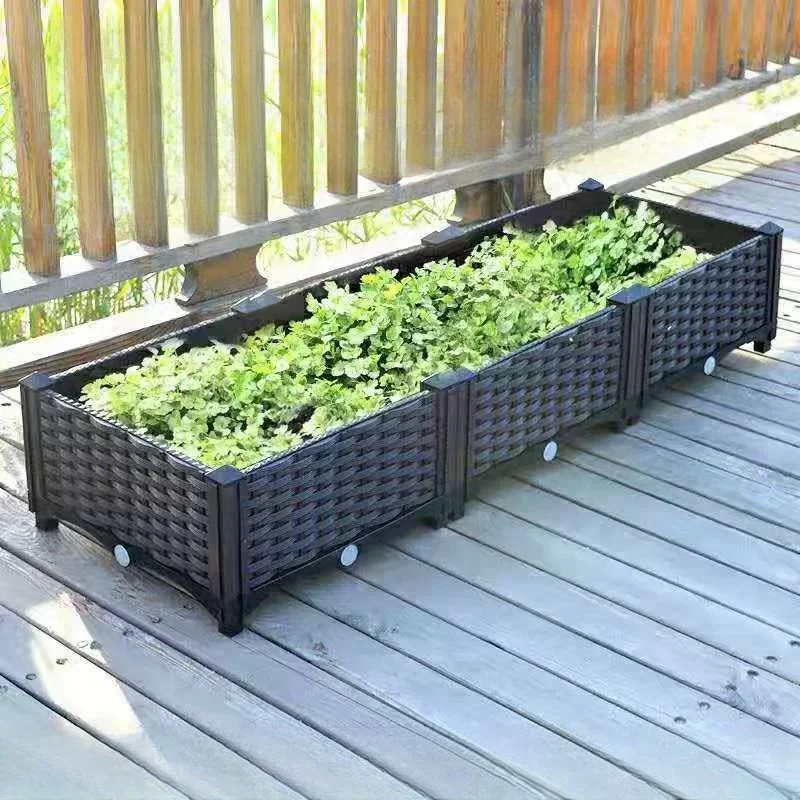 Veg Planting Box Garden And Balcony Large Assembled Reusable Square ...