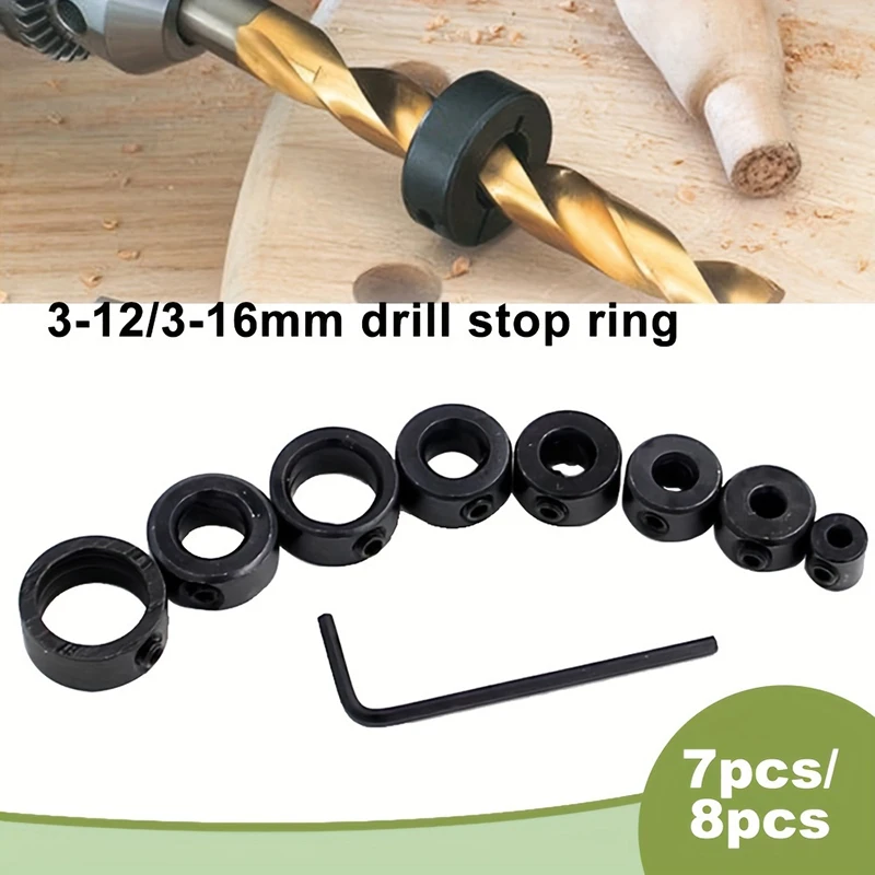 7/8pcs Precision Drill Limit Rings with Small Wrench Positioning Ring ...