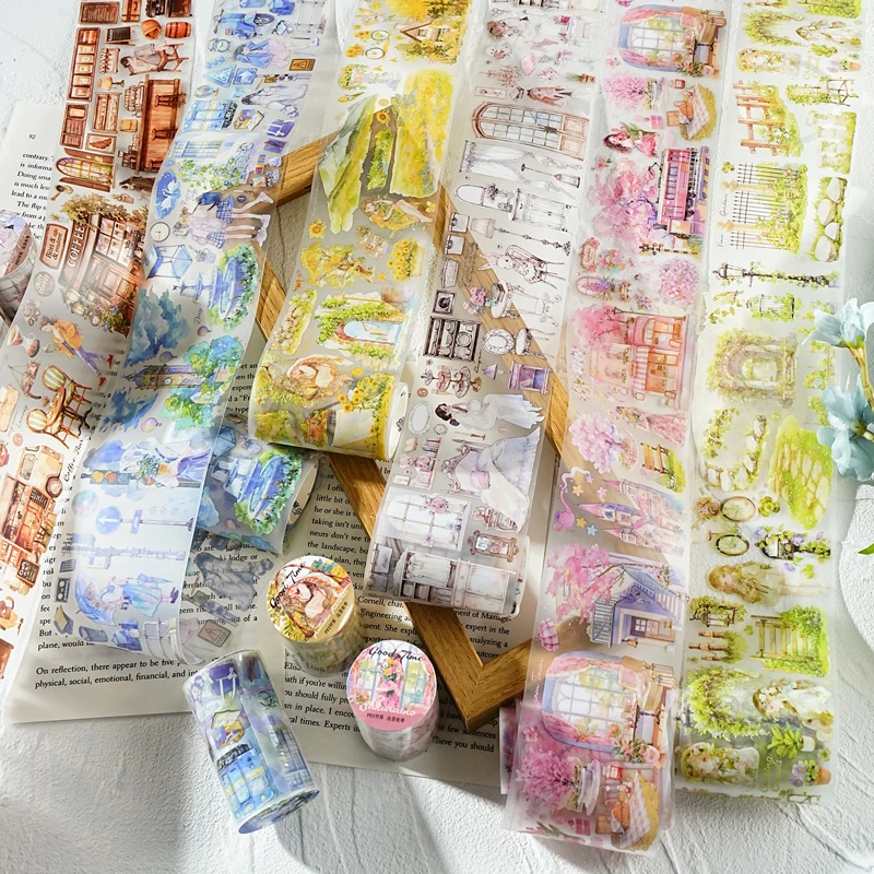 12packs/LOT Interwoven drawing series cute lovely retro decorative PET ...