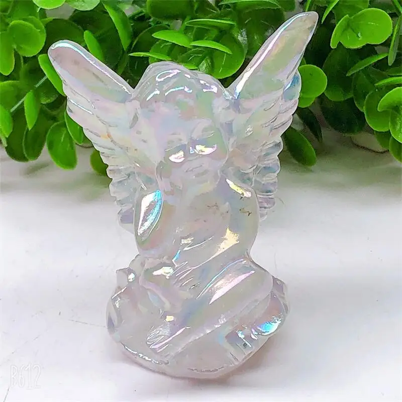 8CM-Natural-Aura-Rose-Quartz-Angel-Figurine-Hand-Carved-Healing-Stone ...