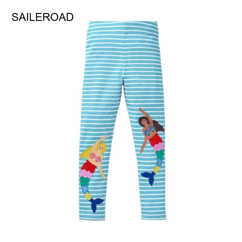 Saileroad Girls Leggings 2-7years Baby Embroidered Mermaid Pants Kids ...