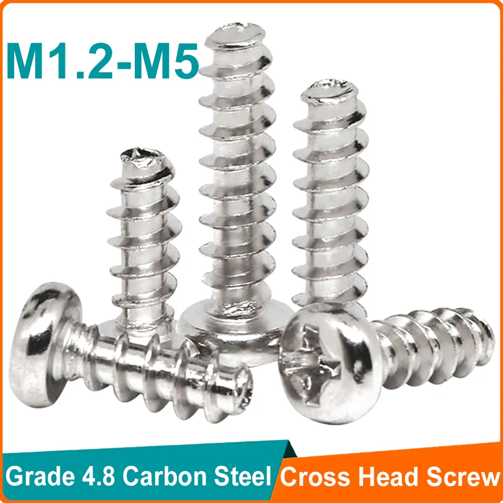 30-100pcs-Flat-Tail-Carbon-Steel-Phillips-Self-tapping-Screw-M1-2-M1-7 ...