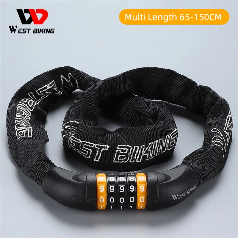 WEST-BIKING-65-150cm-Multi-length-Bike-Chain-Lock-5-Digit-Code ...