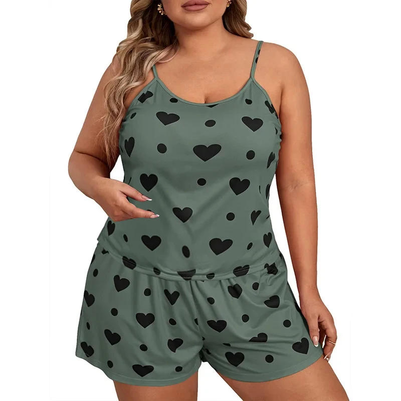 Plus-Size-Women-Pajamas-Sleepwear-Pajama-Set-Nightgowns-Camisole-Shorts ...