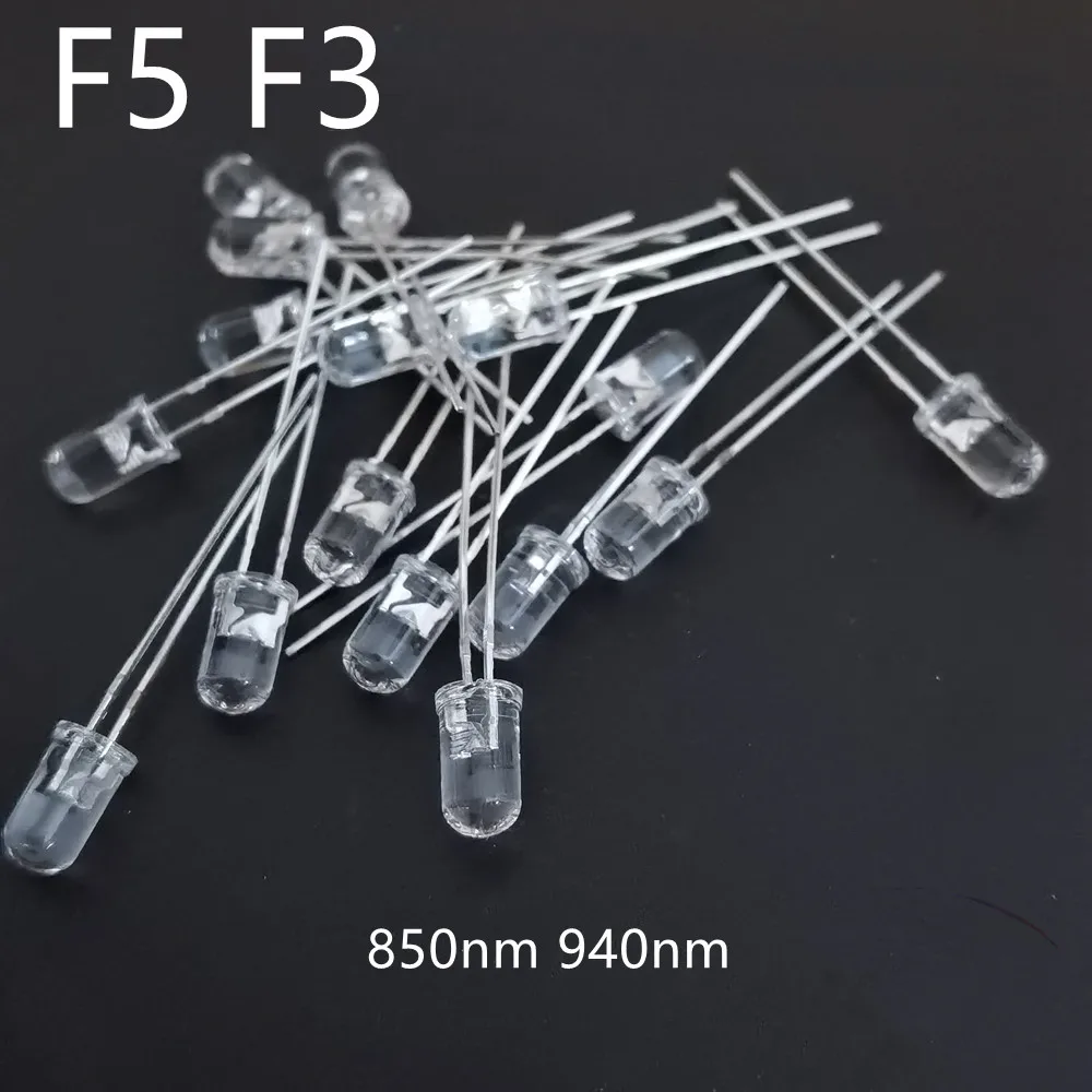 3mm 5mm IR LED Emitting Diode 850nm 940nm Emitter Receiver Infrared ...
