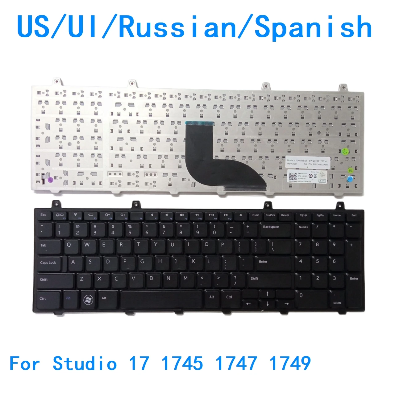 New US UI Russian Spanish Language Keyboard For Dell Studio 17 1745 ...