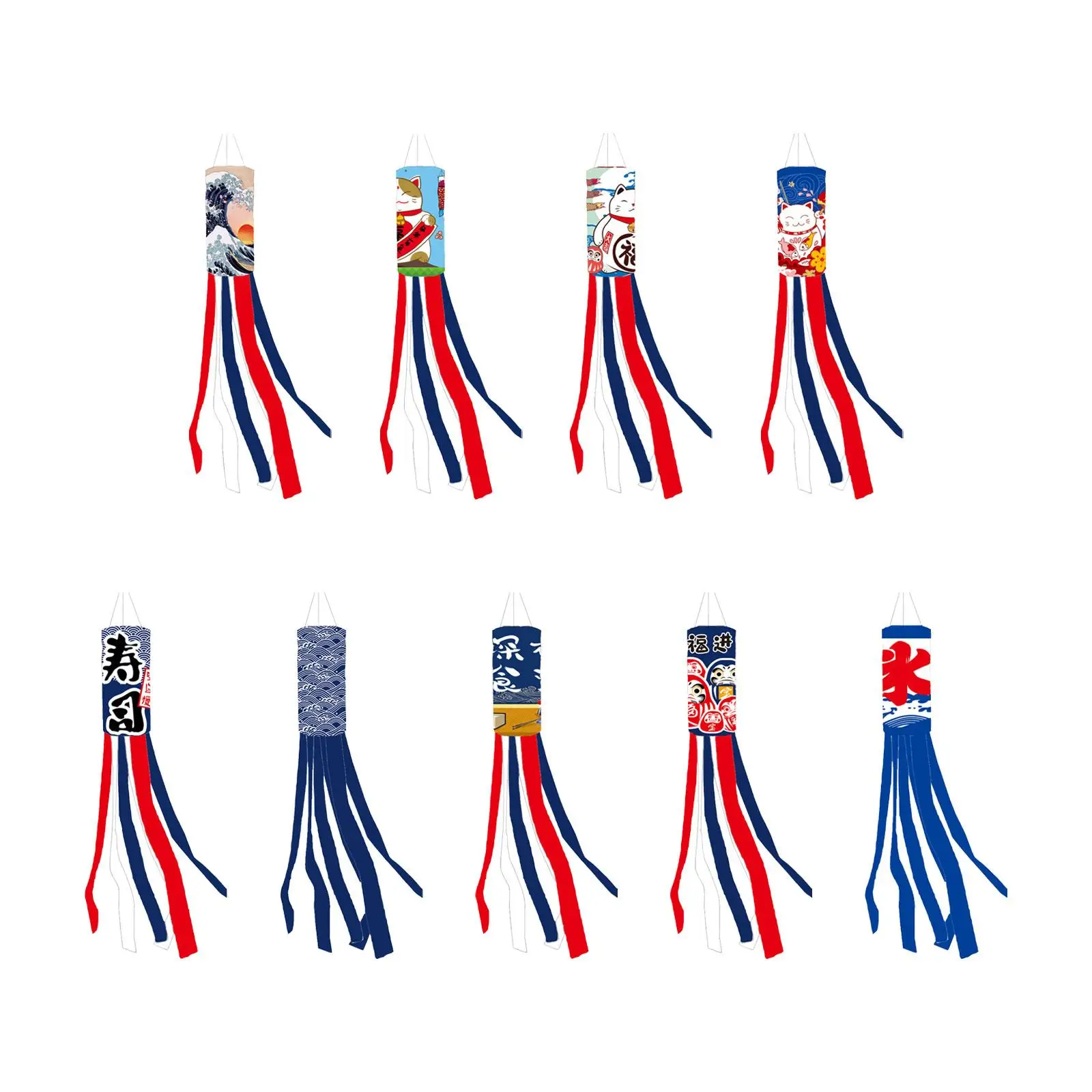 Carp Japanese Wind Pipe Flag Polyester Creative Hanging Decorations for ...