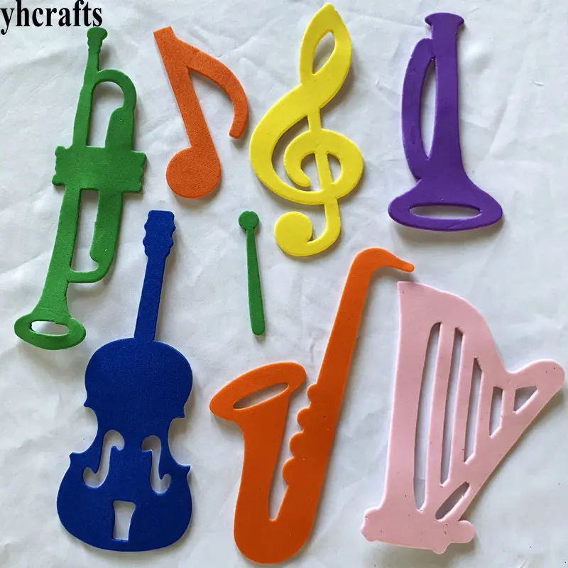 1bag-LOT-Musical-instruments-foam-stickers-Music-note-adhesive-Early ...