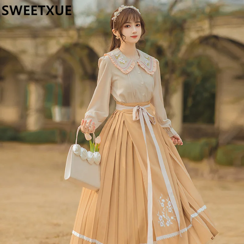 2022-Women-s-Vintage-Preppy-Style-Peter-Pan-Collar-Long-Sleeve-Blouse ...