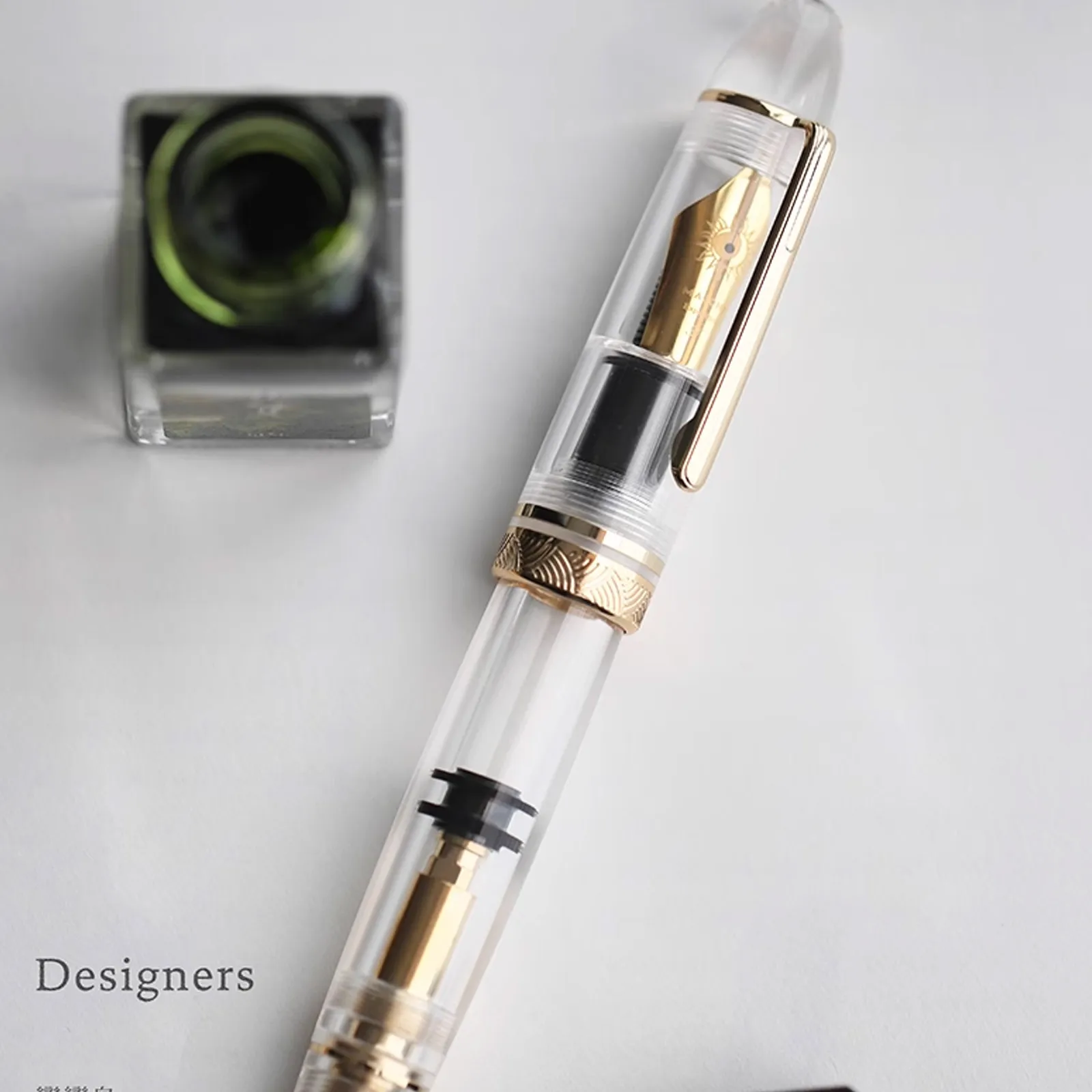 MAJOHN Acrylic Fountain Pen P140 Large Transparent No. 8 40 Nib Adult ...