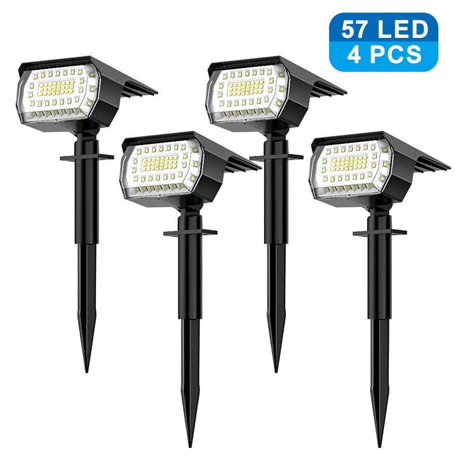 57 LED Solar Landscape Lights Outdoor IP65 Waterproof Solar Light with ...