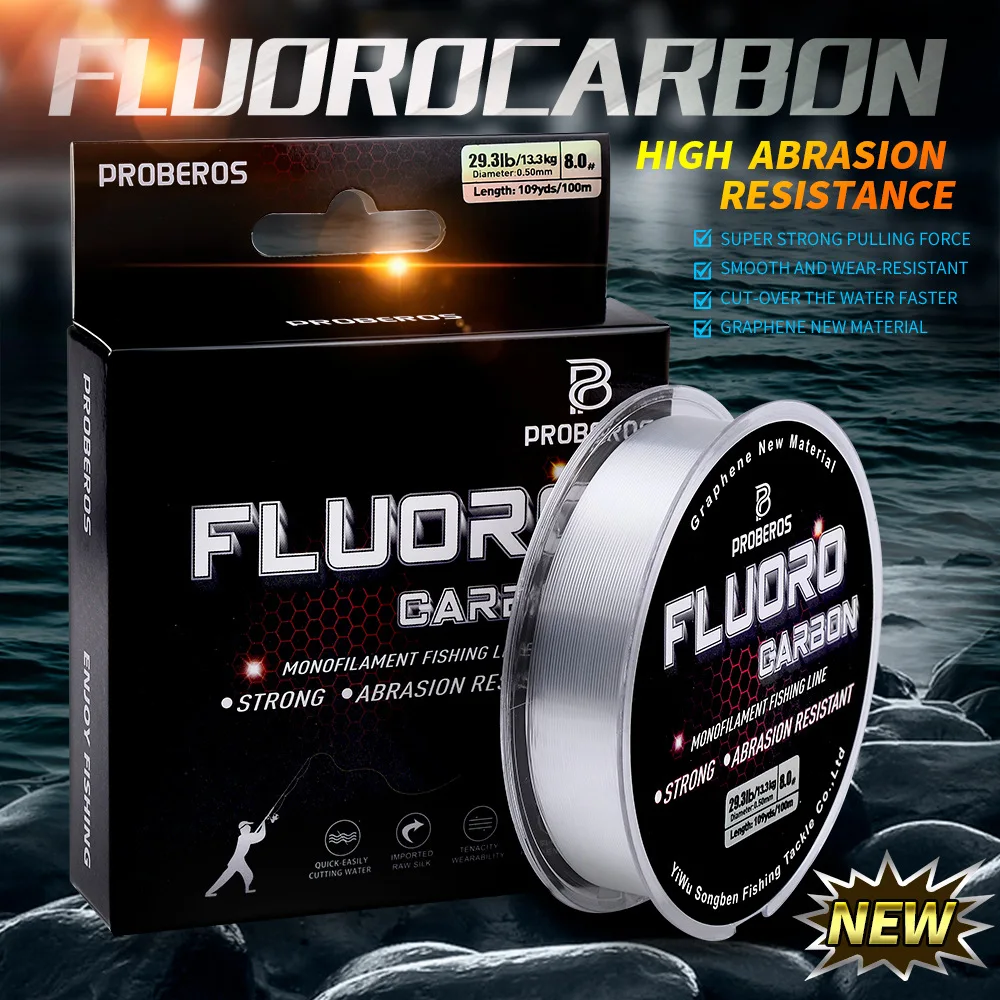 100M-fluorocarbon-coated-fishing-line-2-2LB-29-3LB-carbon-fiber-single ...