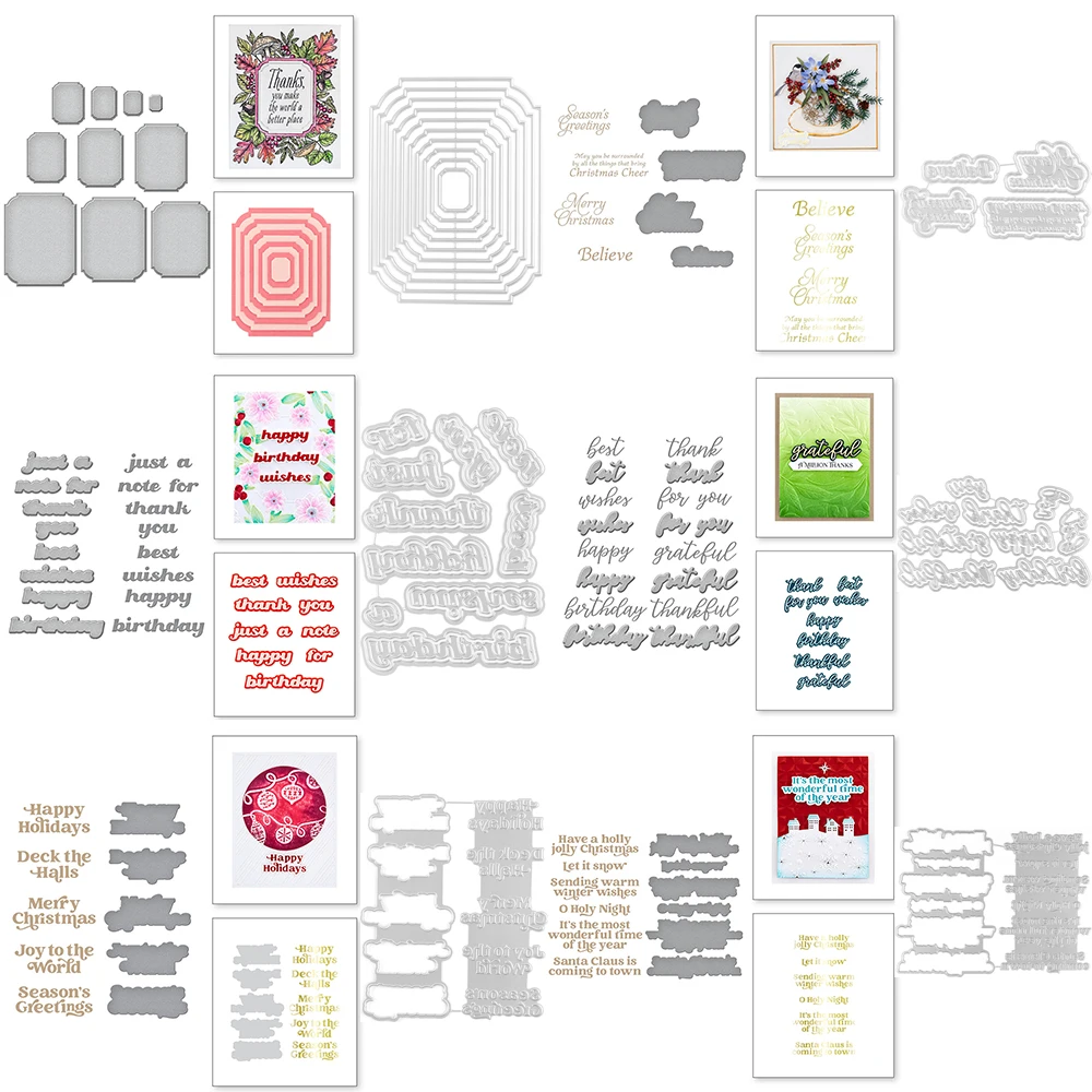 Happy-Wishes-Sentiments-Etched-Dies-Notched-Corner-Frames-Cutting-Dies ...