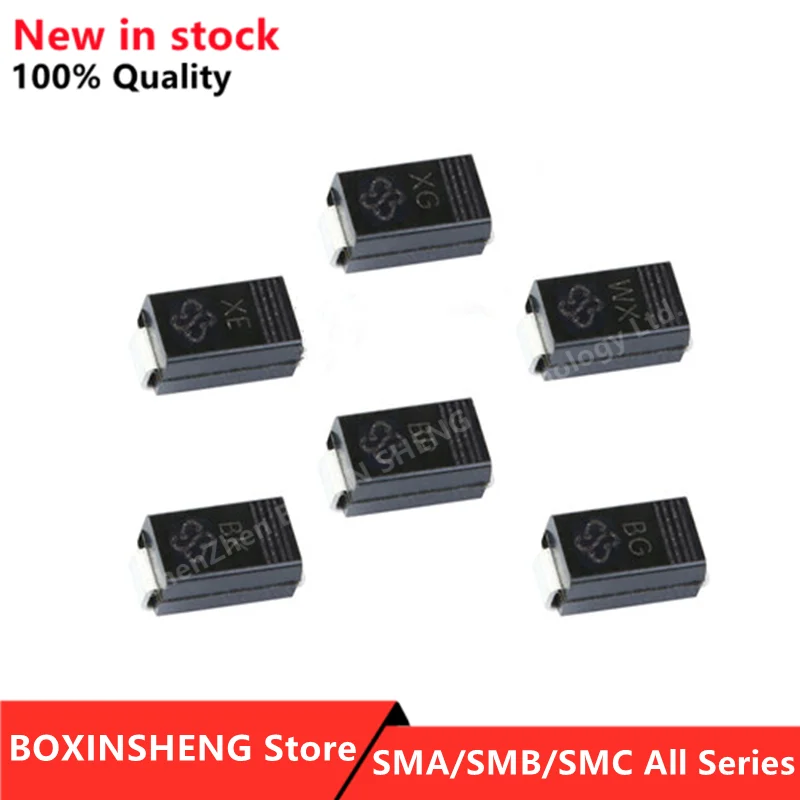 50PCS-SMAJ12A-13A-14A-15A-16A-17A-18A-20CA-SMA-SMD-Single-Bidirectiona ...