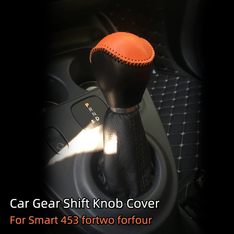 Leather-Car-Gear-Shift-Rod-Knob-For-Smart-453-fortwo-forfour-2015-2016 ...