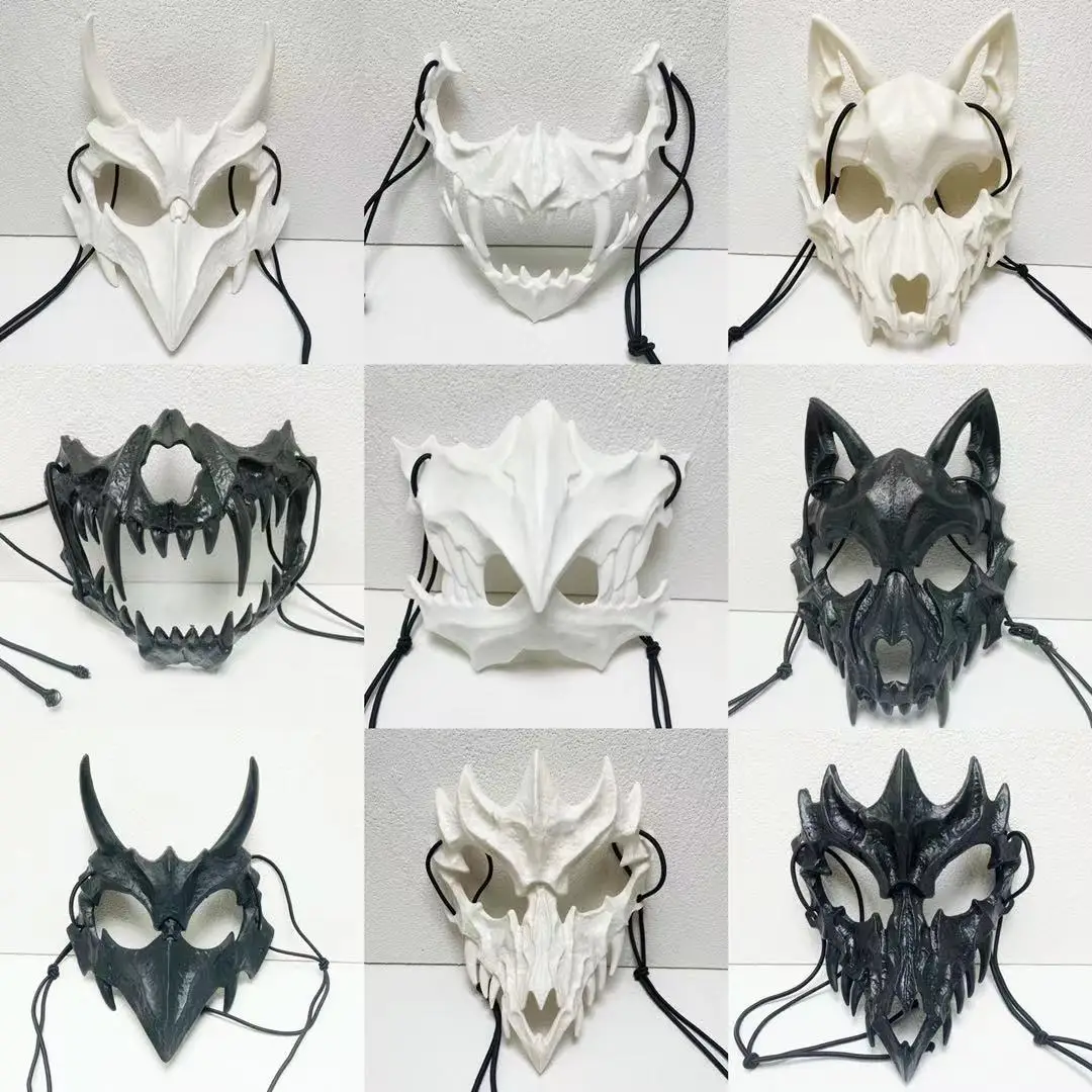 Skeleton-Mask-Cosplay-Werewolf-Skull-Mask-Party-Props-Skeleton-Half ...